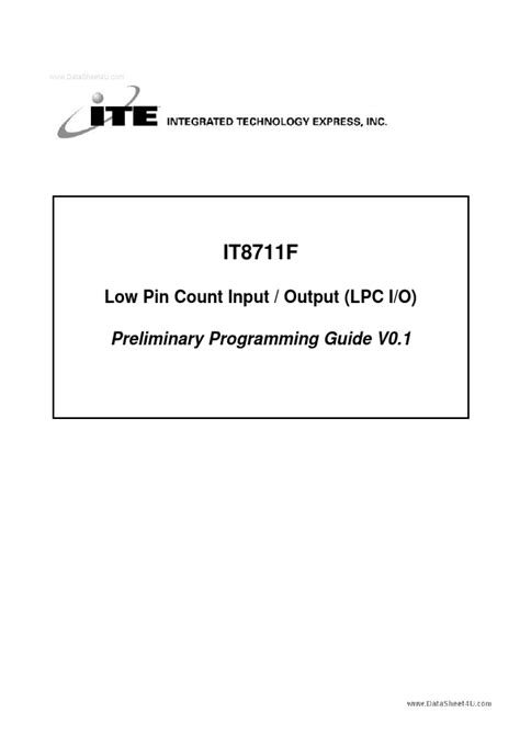 It8711f Low Pin Count Inputoutput Integrated Technology Express