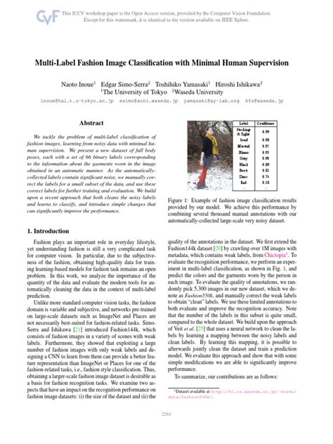 Inoue Multi Label Fashion Image Iccv 2017 Paper Pdf Pdf Statistical