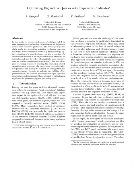 Pdf Optimizing Disjunctive Queries With Expensive Predicates