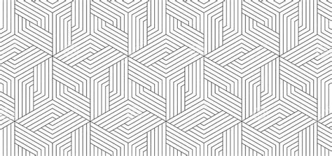 Abstract Black White Stripe Line Geometric Triangle Background Hexagon Pattern Retro Styled