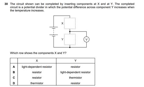 why is the answer d physics potential divider r igcse