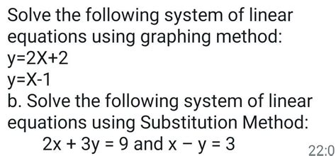 Solved Solve The Following System Of Linear Equations Using