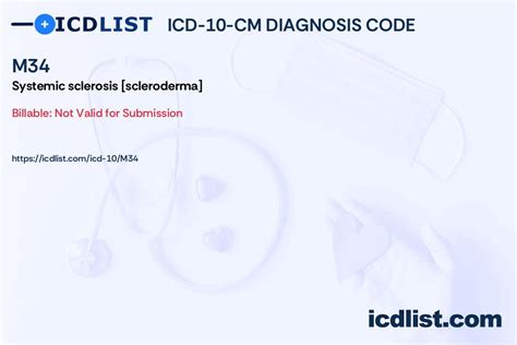 Icd 10 Cm Diagnosis Code M34 Systemic Sclerosis [scleroderma]