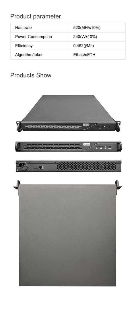 New Eth Etc Coin Jasminer X4 1u Asic Miner 520mhs 240w Ethash Mining A Professional Mining