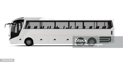 흰색 큰 투어 버스 왼쪽 보기 흰색 배경에 격리 3d 렌더링 일러스트레이션 배달에 대한 스톡 사진 및 기타 이미지 배달 타이어 트럭 Istock
