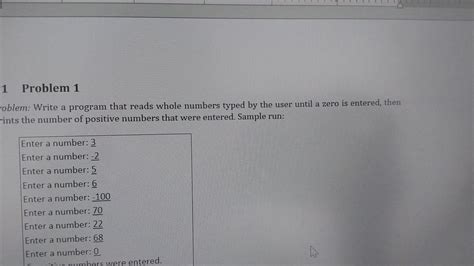 Solved Oblem Write A Program That Reads Whole Numbers Typed