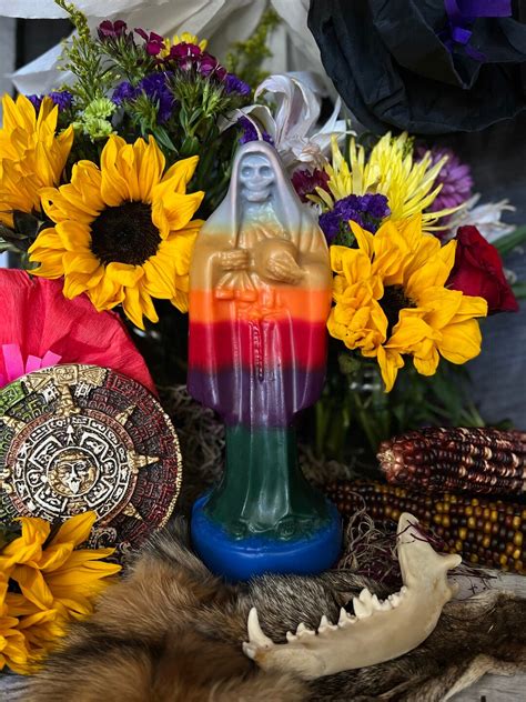 Santa Muerte Siete Colores Candle Etsy