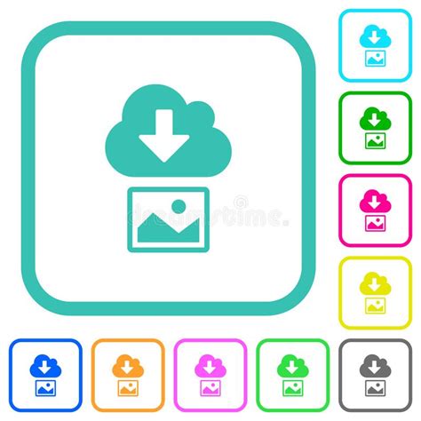 Download Image From Cloud Solid Vivid Colored Flat Icons Stock Vector Illustration Of Logotype