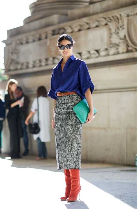 Pencil Skirt Boots Outfit Pencil Skirt With Boots Tweed Pencil Skirt