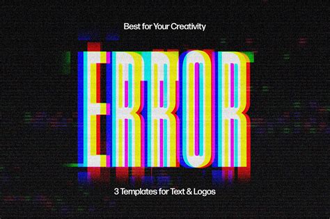 Glitch Text Effects On Yellow Images Creative Store 120991