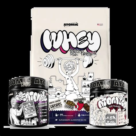 Kit Atomic Labs Whey 3 Em 1 Creatomic 100 Pura Atômico