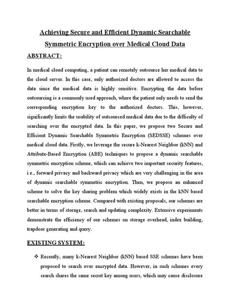 Achieving Secure And Efficient Dynamic Searchable Symmetric Encryption Over Medical Cloud Data