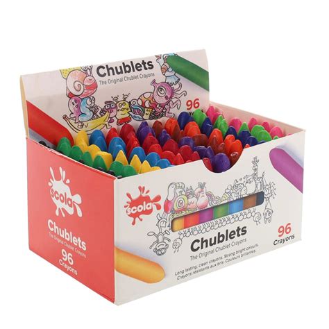 Scola Chublets Crayons Pack Of 96 Durable And Mess Free Colouring