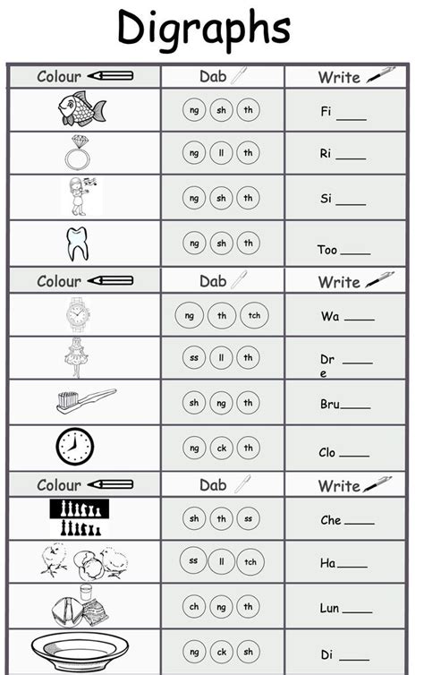 Digraph Activity Worksheet Artofit