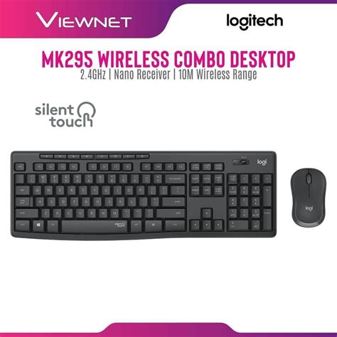 Logitech Mk295 Silent Full Size Comfort Wireless Combo Keyboard And Mouse Combo Set With Spill