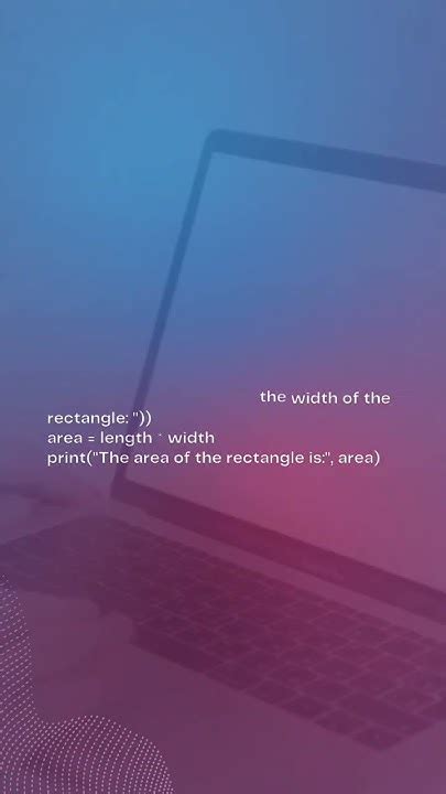 Python Program Calculate The Area Of A Rectangle Python Pythonprogramming Youtube