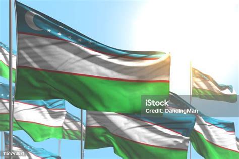 꽤 많은 우즈베키스탄 플래그 파란 하늘 배경에 흔들며 있다어떤 잔치 국기 3d 그림 0명에 대한 스톡 사진 및 기타 이미지 0명 3차원 형태 국가 관광명소 Istock