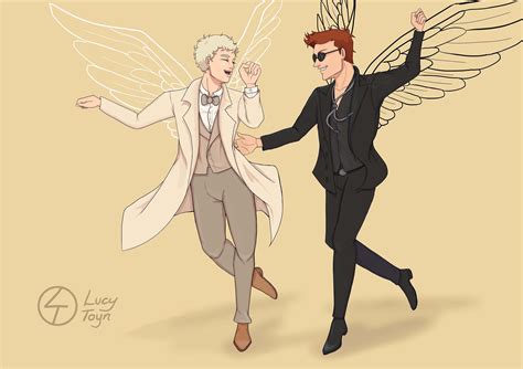Aziraphale And Crowley Dancing Fanart By Me Rgoodomens