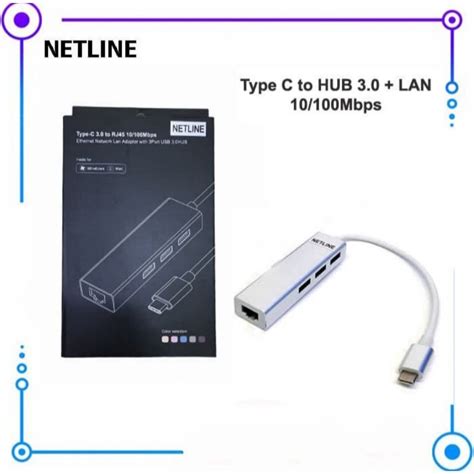 Jual Usb Type C To Usb Hub Port Dan Lan Ethernet Rj Converter Usb C Shopee Indonesia