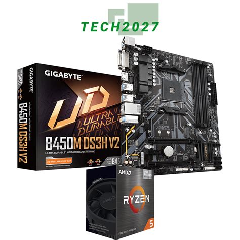 Amd Ryzen 5 5600g 3 9 Ghz Six Core Am4 Processor With Gigabyte B450m Ds3h V2 0 Ddr4 Matx