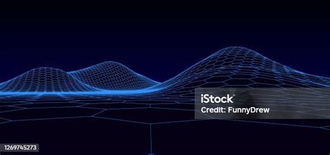 육각 형 메쉬 요소와 디지털 풍경 기술 벡터 일러스트레이션 빅데이터에 대한 스톡 벡터 아트 및 기타 이미지 빅데이터 육각형 인포그래픽 Istock
