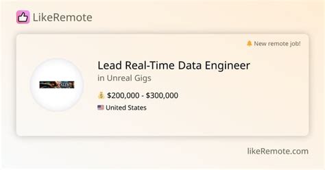 📩 Lead Real Time Data Engineer At 🏢 Unreal Gigs Salary 💰200000 300000 📍remote Job In 🇺🇸