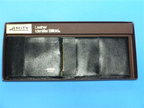 vintage amity identifier billfold leather cowhide black wallet men s