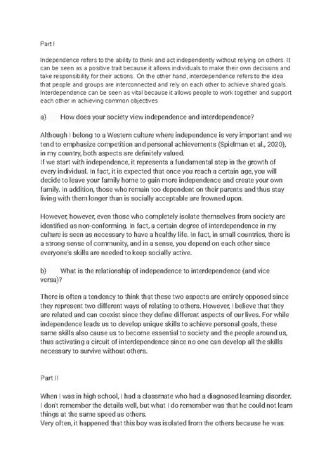 discussion assignment unit 6 psyc 1504 part i independence refers to