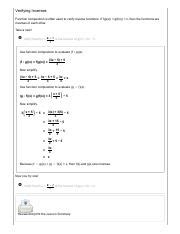 Functions Verifying Inverses Pdf Verifying Inverses Function Composition Is Often Used