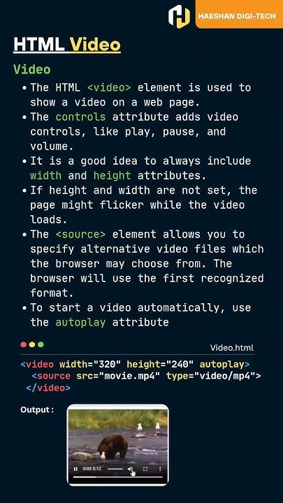 Video Tag In Htmlhowtomaketoolwebsite Coding Fullstack Viralshort