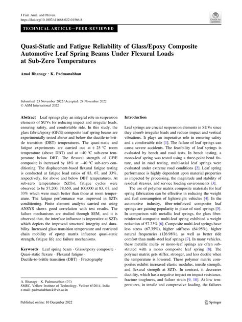 Pdf Quasi Static And Fatigue Reliability Of Glassepoxy Composite