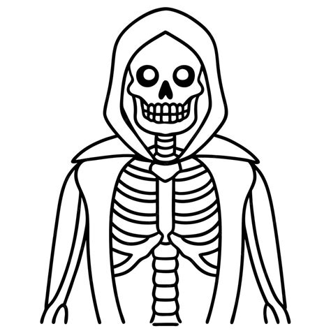 Cartoon Skeleton In A Hooded Cloak Premium Ai Generated Vector