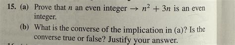 solved a ﻿prove that n ﻿an even integer →n2 3n ﻿is an