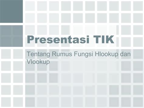 Ms Excel Vlookup Dan Hlookup Pptx