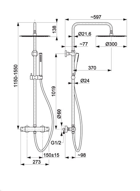 Jednouchwytowe Moza Brushed Rose Gold Deszczownia Wannowa Z Baterią Termostatyczną