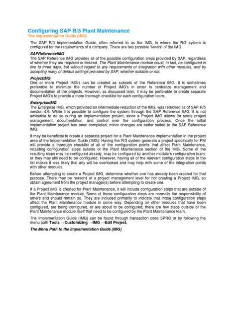 Configuring Sap R3 Plant Maintenance Download Free Pdf Identifier Sequence