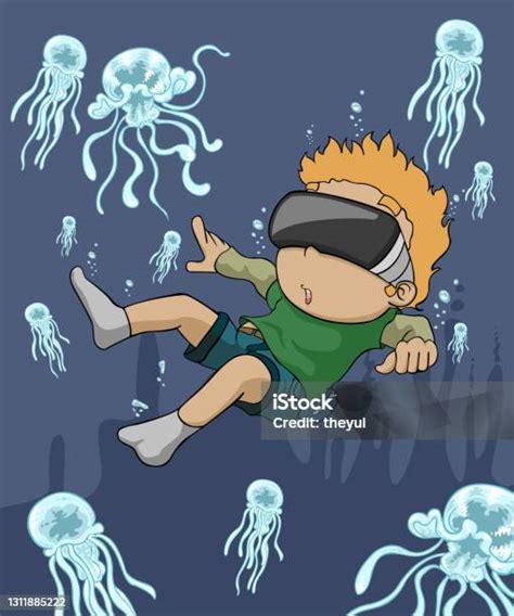 가상 현실을 재생하는 아이들 가상 현실 기술 아이들은 재미있는 게임 Vr 헤드셋을 재생합니다 벡터 일러스트레이션 세로 구도에 대한 스톡 벡터 아트 및 기타 이미지 Istock