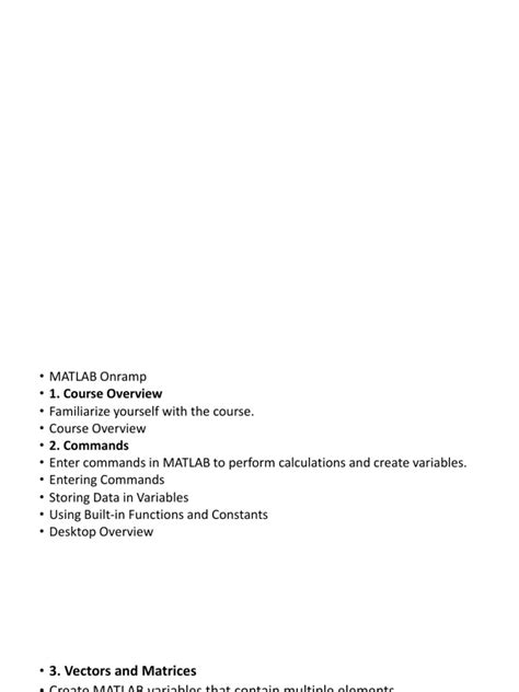 Introduction To Matlab An Overview Of The Key Concepts And