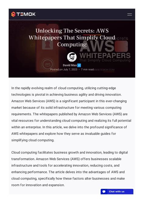 Ppt Unlocking The Secrets Aws Whitepapers That Simplify Cloud