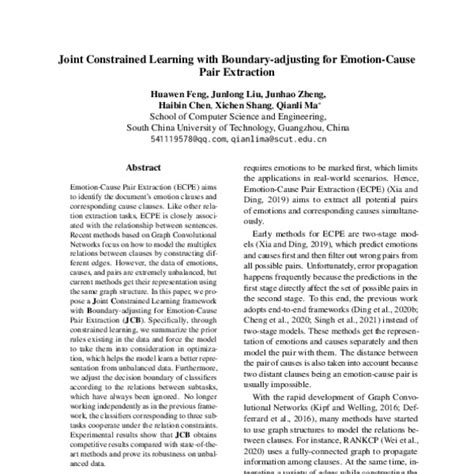 Joint Constrained Learning With Boundary Adjusting For Emotion Cause