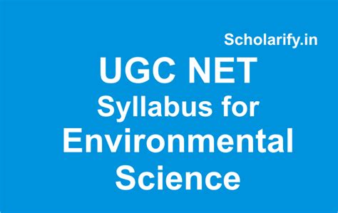 UGC NET Syllabus For Environmental Science Updated Download