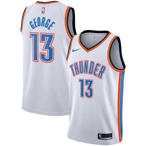 Nike Paul George Oklahoma City Thunder White Replica Swingman Jersey