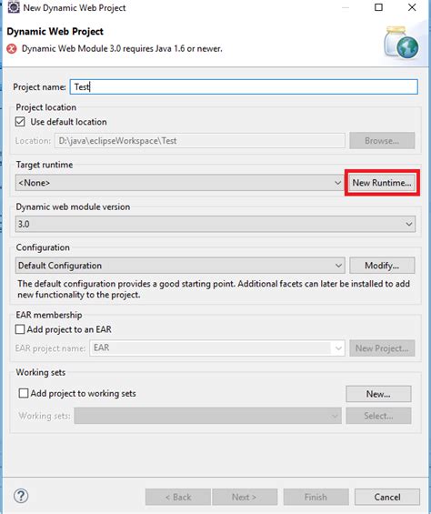 Jakarta Ee Dynamic Web Module 30 Requires Java 16 Or Newer Eclipse