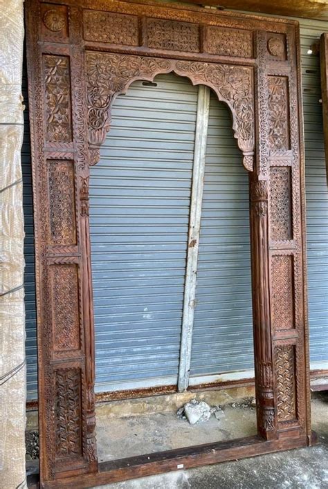 Big Arch Mirror Frame Indian Furniture Carved Wooden Panel Large