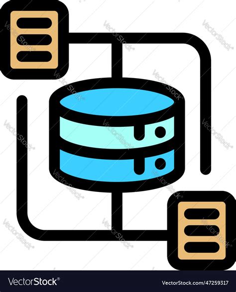 File Server Data Icon Flat Royalty Free Vector Image