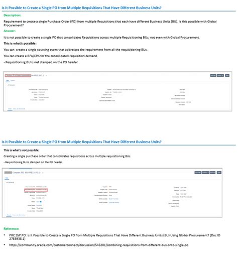 Create A Single Po From Multiple Requisitions That Have Different