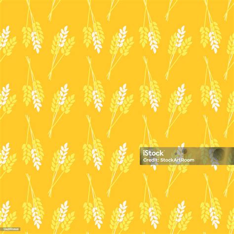 원활한 패턴 작물 귀리 밀 보리 호밀 식물 양식화 된 가을 자연 벡터 패턴 골드 옐로우 옐로우 화이트 추상가 무늬 플랫 만화 스타일 직물 장식 포장 추수 감사절 패턴에 대한