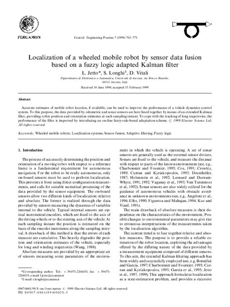 Pdf Localization Of A Wheeled Mobile Robot By Sensor Data Fusion Based On A Fuzzy Logic
