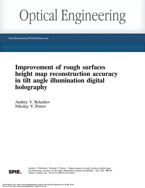 Pdf Improvement Of Rough Surfaces Height Map Reconstruction Accuracy