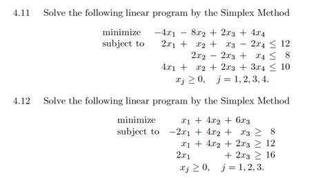 solved 4 11 solve the following linear program by the